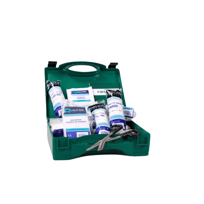 Content of first aid kit box store